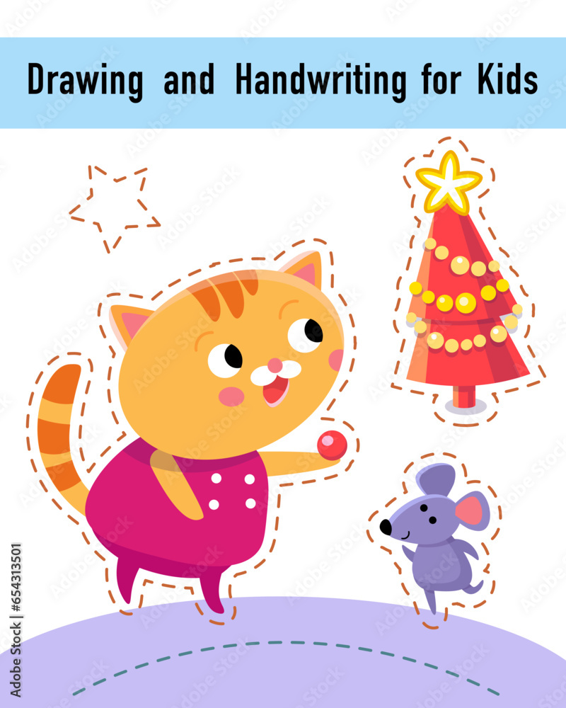 Drawing and handwriting for children. Educational activity game ...