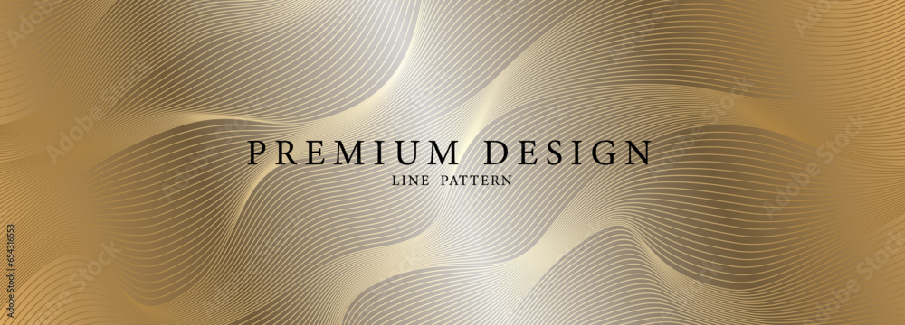 Premium gold cover design with line pattern and gradient background ...