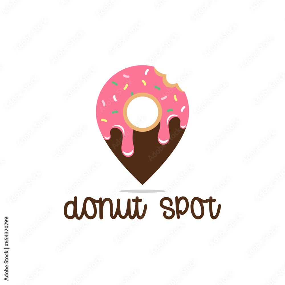 Donuts Spot Logo Design. Patisserie, cafe or bakery emblem. Stock ...