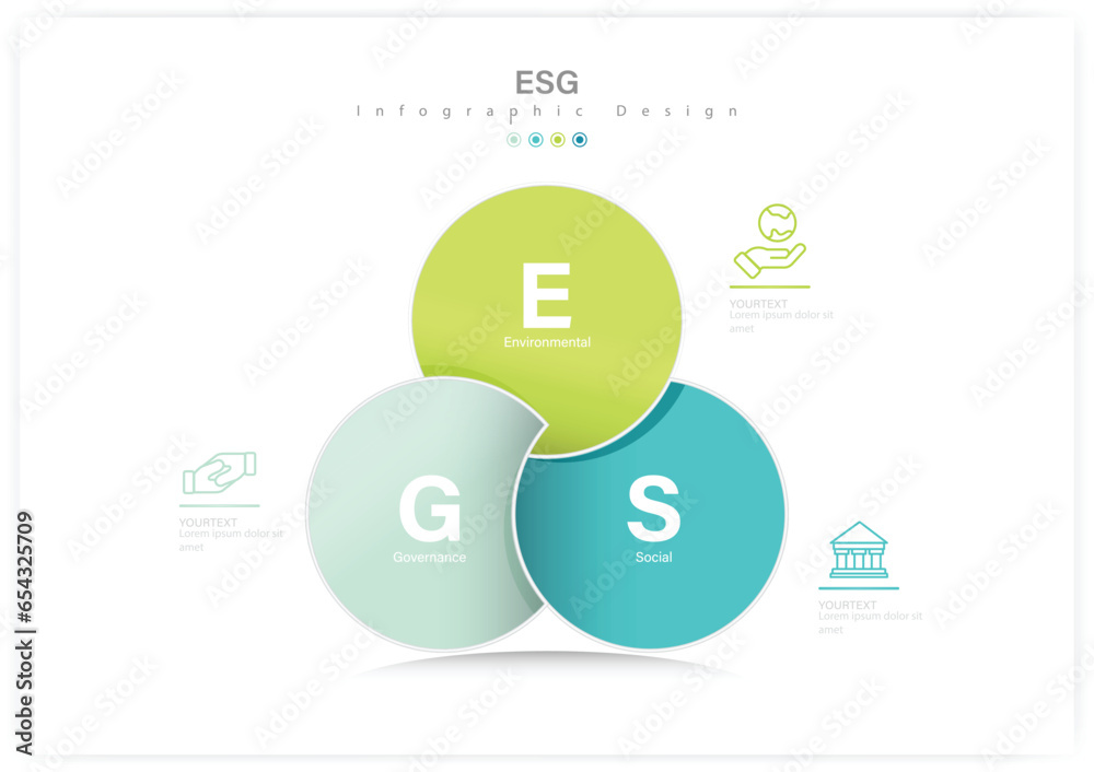 ESG Environmental Social Governance infographic. Business investment ...