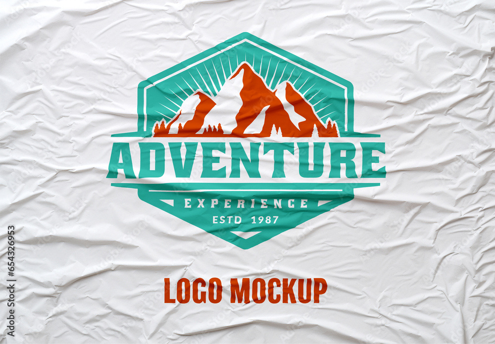 Self-adhesive Paper Logo Mockup Stock Template | Adobe Stock