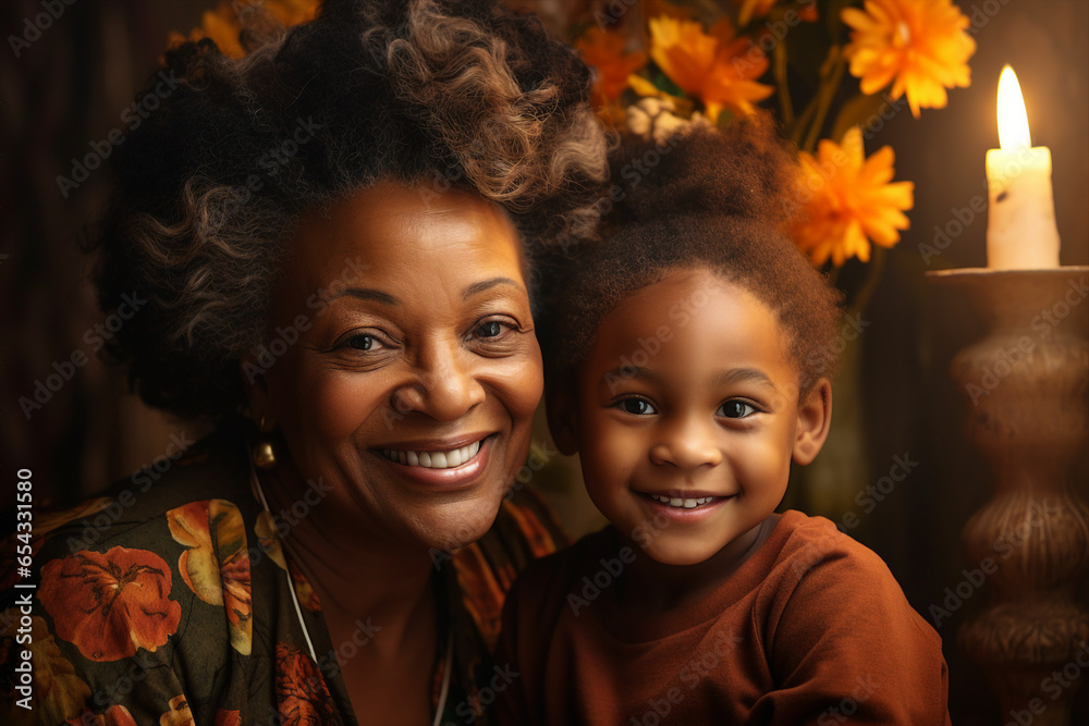 Generative Ai picture of happy beautiful grandma spending time with her ...