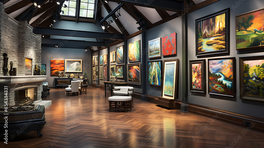 A private art gallery filled with masterpieces, highlighting the ...