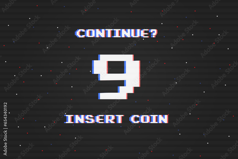 Insert coins to continue playing.countdown to continue After the game ...