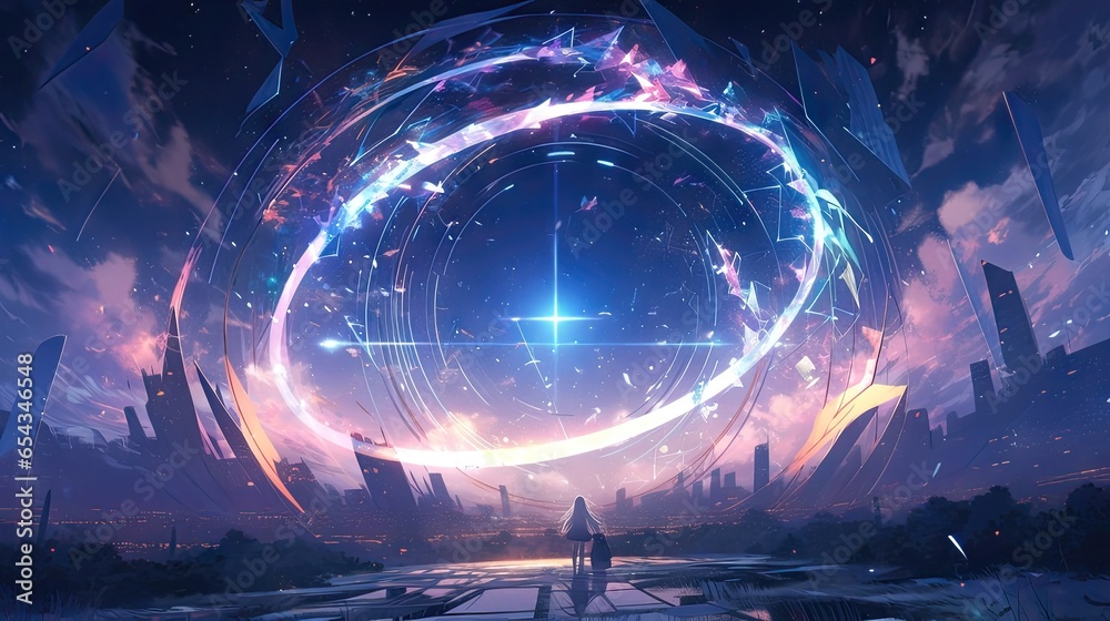 Time Dilation and Space Travel. 3D Illustration of Time Warp ...