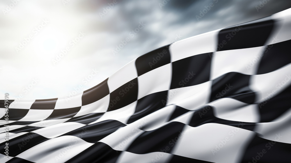 Black and white checkered flag. Motorsport racing symbol concept Stock Illustration | Adobe Stock