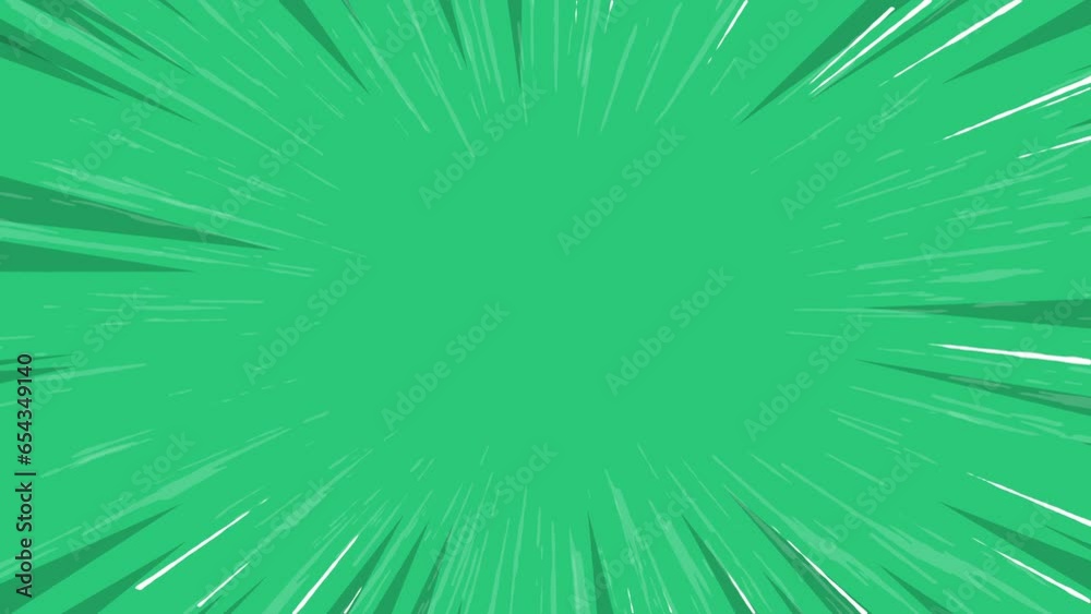 Pop art background animation. green color. Comic Speed lines 4K motion ...