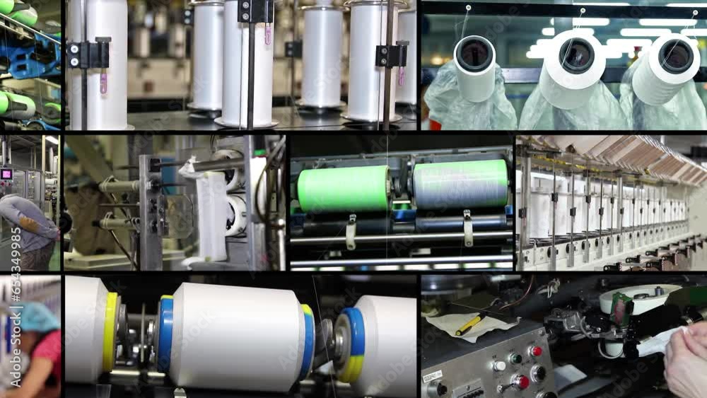 Textile and Garment Industry - Multi Screen Video. Production Manager ...