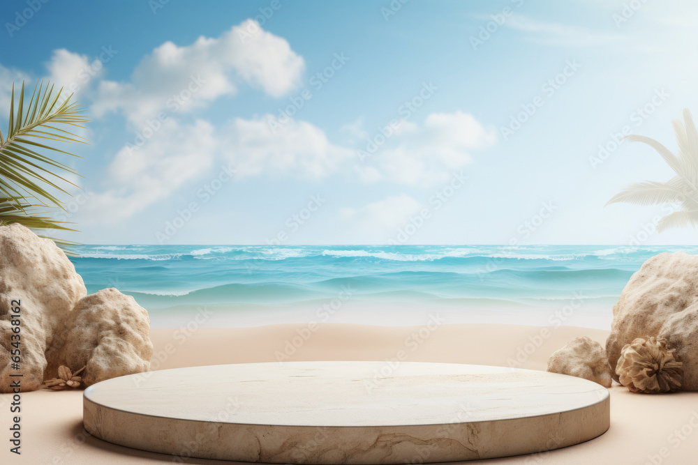 Summer vacation beach abstract background concept, Minimal Realistic ...