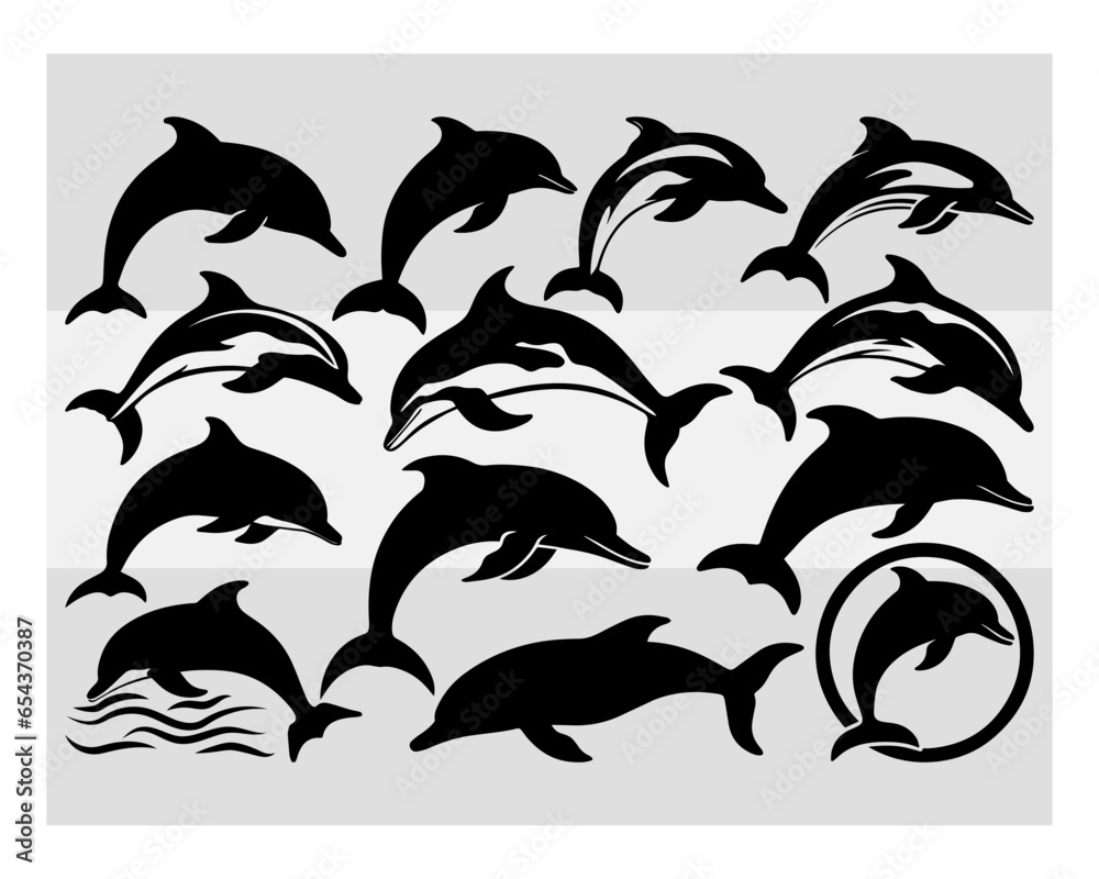 Dolphin svg | Dolphin Silhouette | Fish Svg | Dolphin Svg Bundle ...