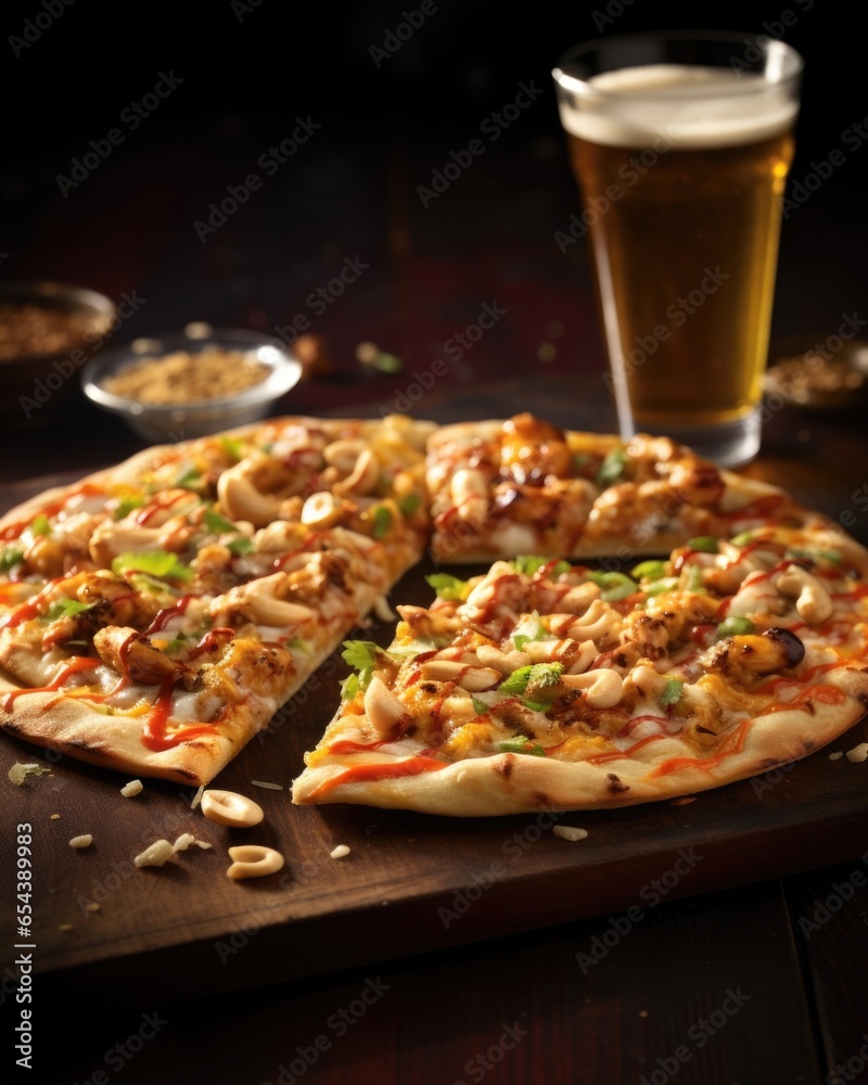 An innovative pizza shot highlighting a creative twist on the classic ...