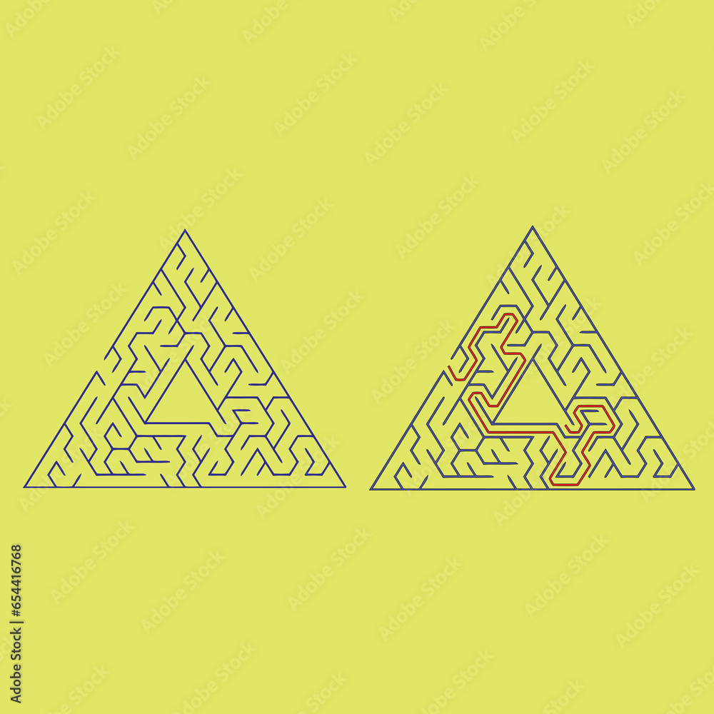 triangular maze for kids,background with pyramids Stock Photo | Adobe Stock