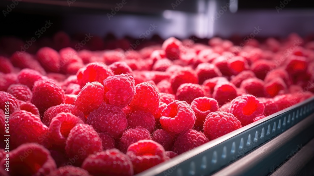 state-of-the-art facility where frozen red raspberries undergo a ...
