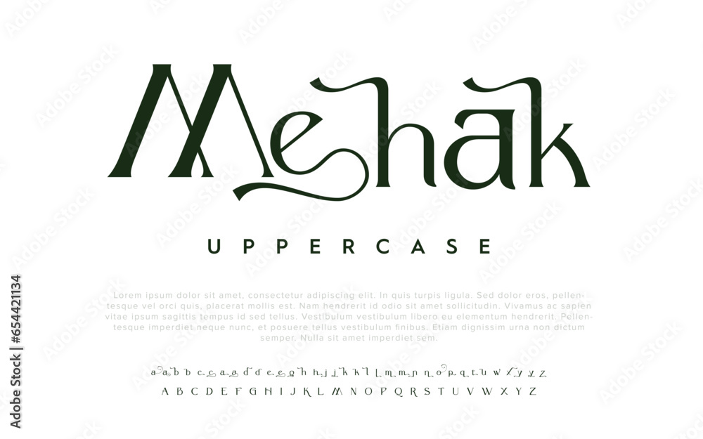 Mehak Elegant Font Uppercase Lowercase and Number. Classic Lettering ...
