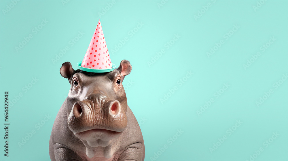 hippopotamus happy birthday party congratulation desktop wallpaper ...