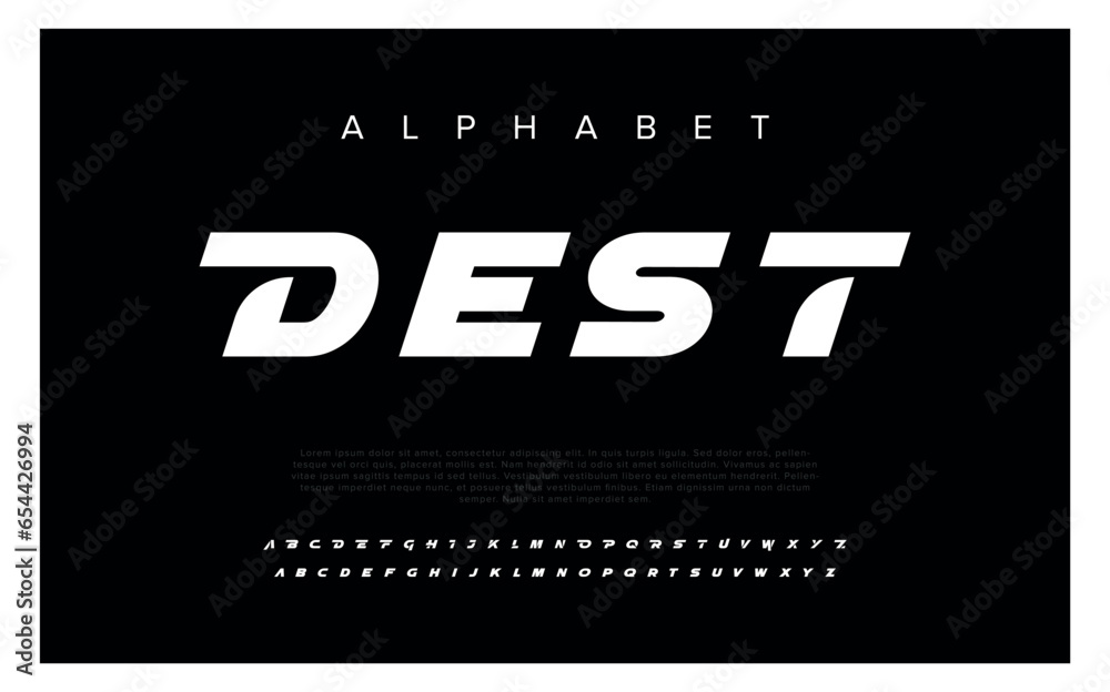 Vetor de Dest Modern Bold Font. Typography urban style alphabet fonts ...