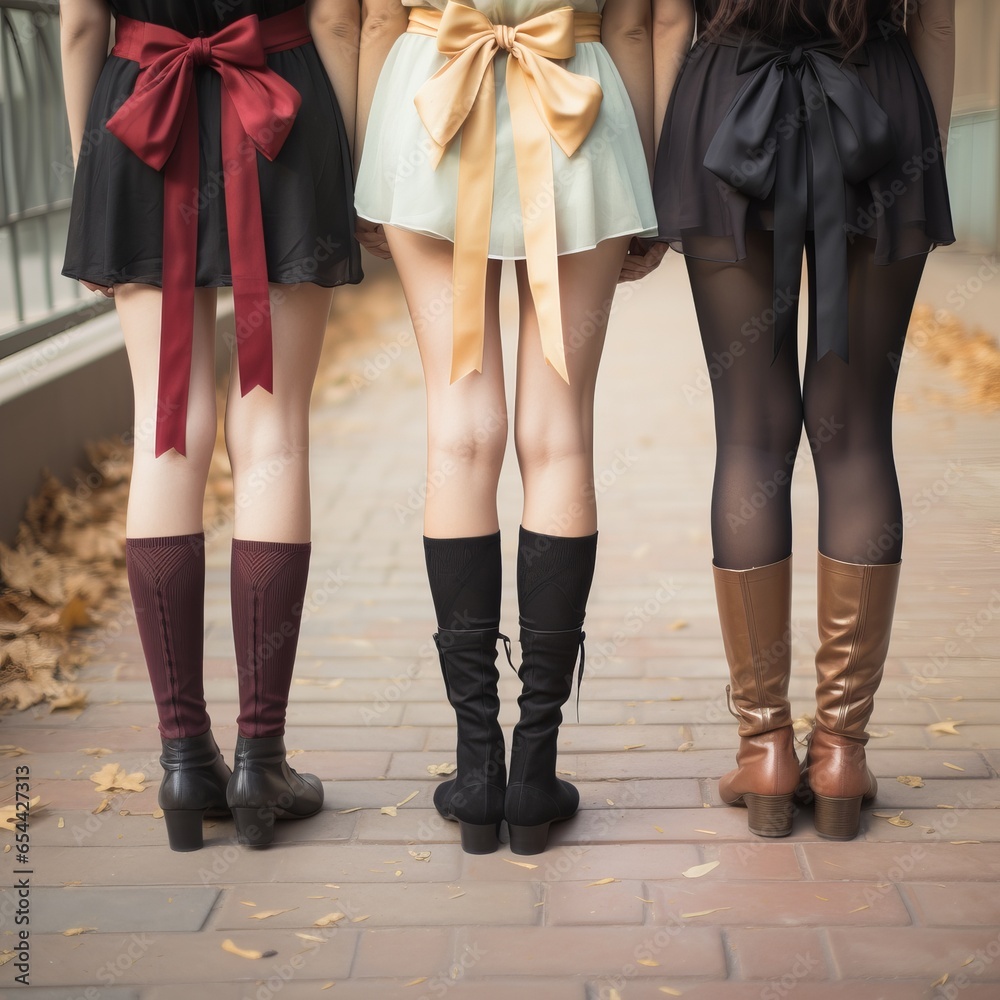 Slender female legs, retro image in old vintage form. Stockings and a ...