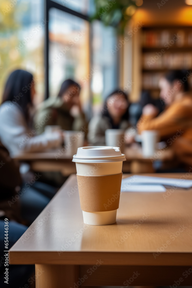 Quiet library session with students huddled over takeaway coffee ...