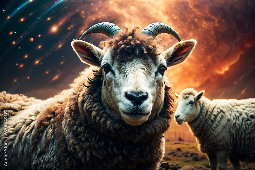 Dramatic sheep, animal, farm, lamb, wool, mammal, goat, agriculture ...