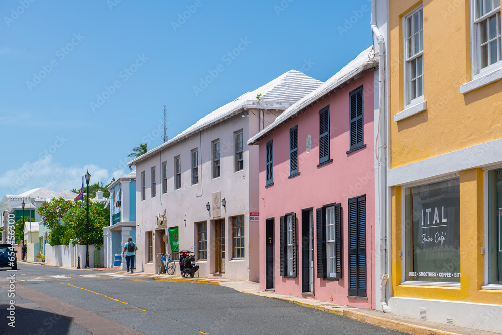 York Street historic commercial buildings in St. George's town center ...
