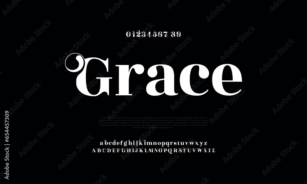 Grace Abstract Fashion font alphabet. Minimal modern urban fonts for ...