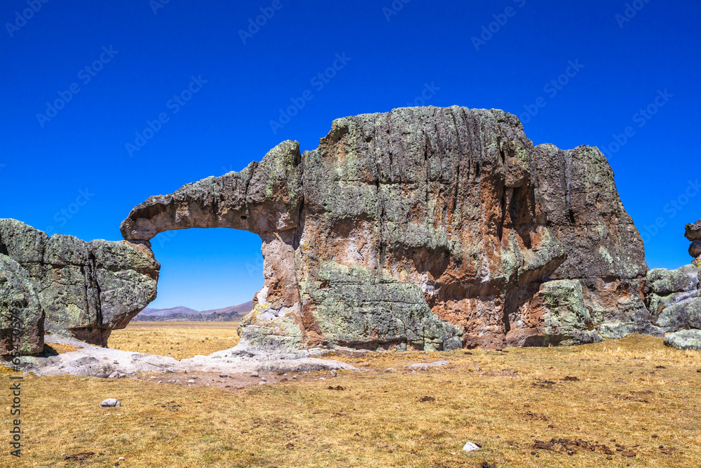 Huayllay Stone Forest, rocks eroded by the wind over the years creating ...