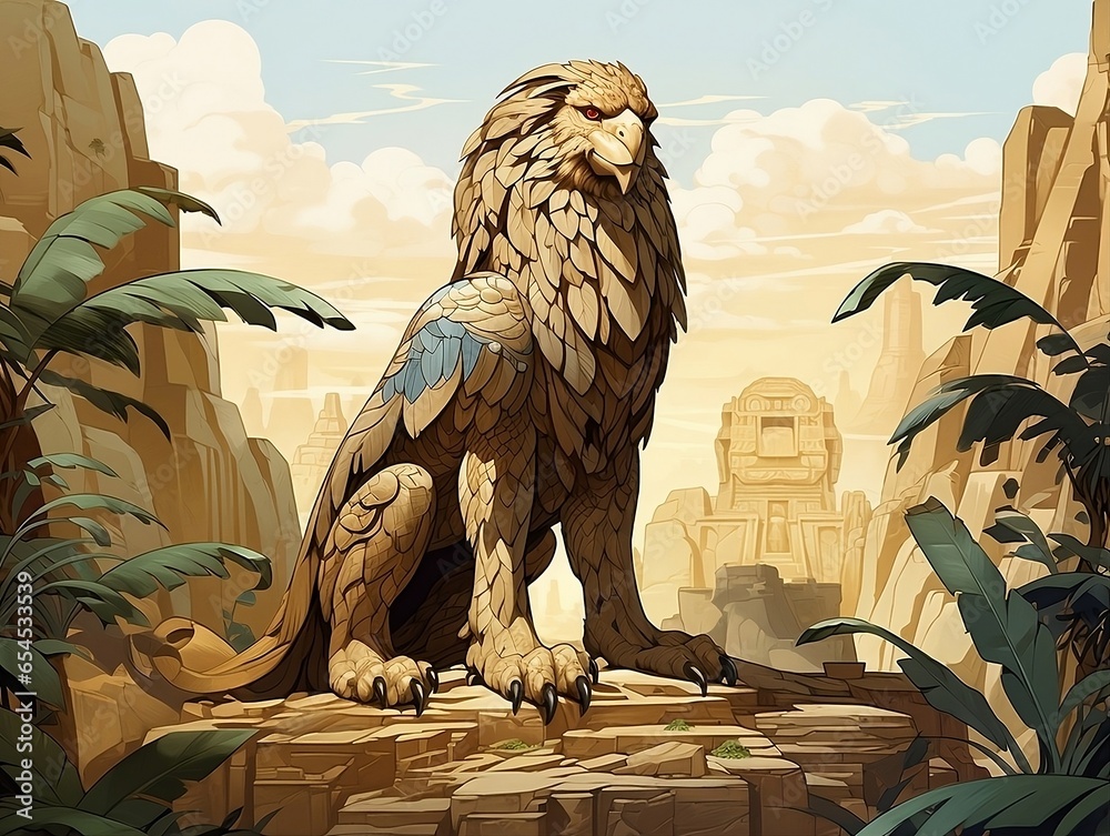 Jungle Riddle: Sphinx with Lion's Body and Eagle's Head Amidst ...