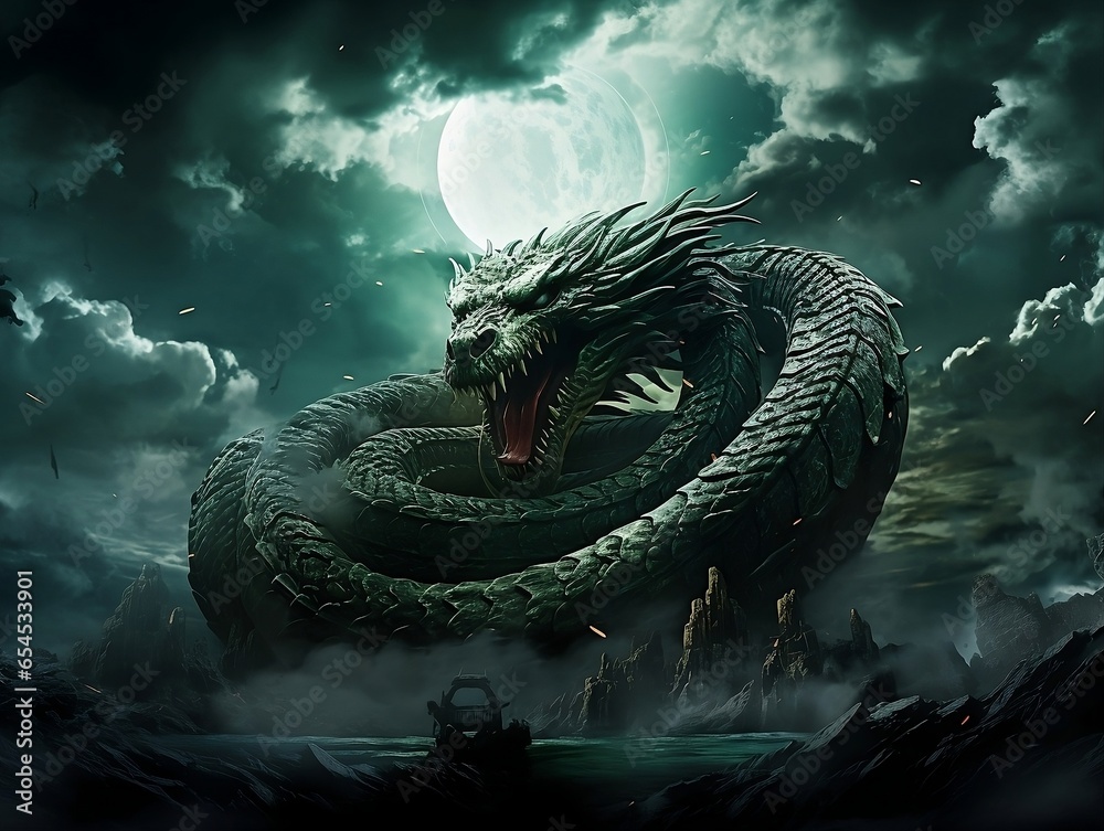 Shadow Serpent: Jörmungandr, the World Serpent Norse mythology, with ...
