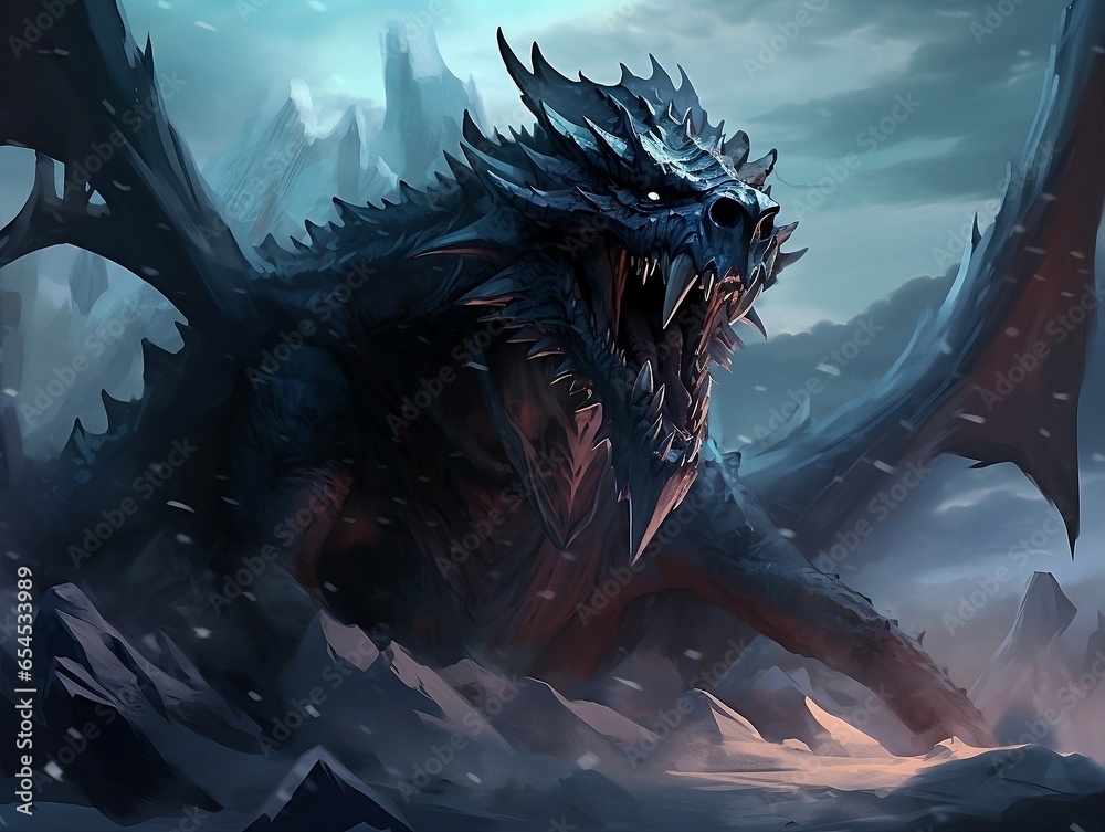 Shadowy Terror: Nidhogg, the Corpse-Eating Dragon Norse Mythology, with ...