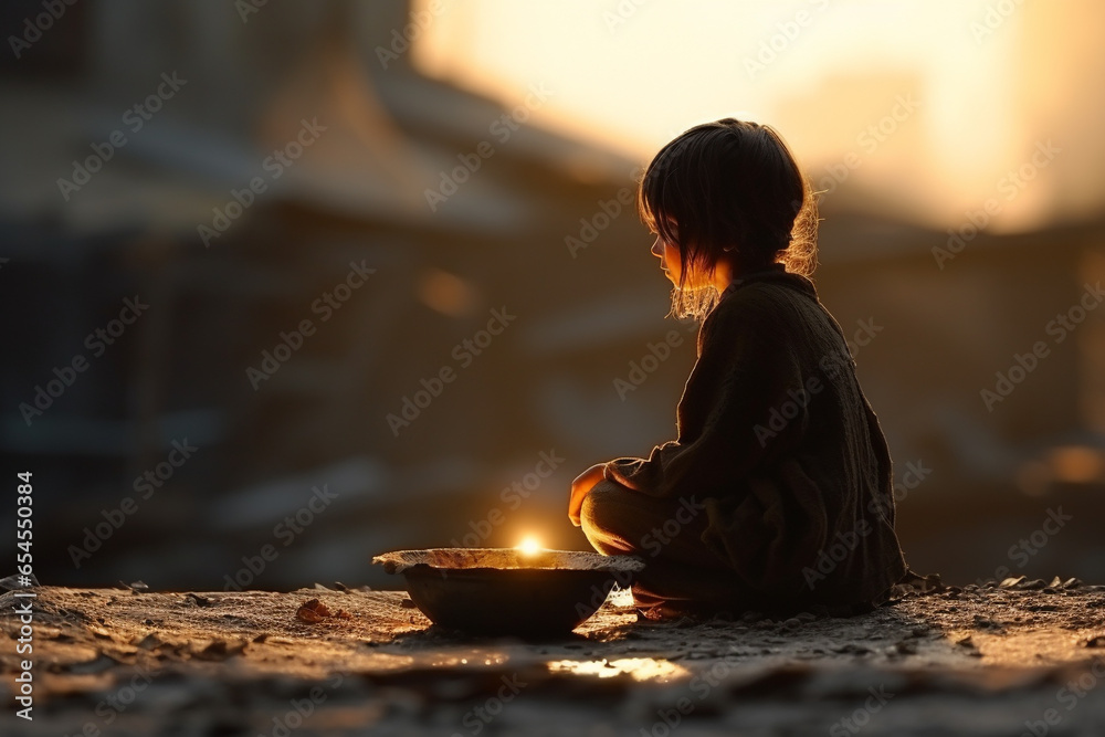 Hunger, poverty. Social world problem, lack of nutrition. Food ...