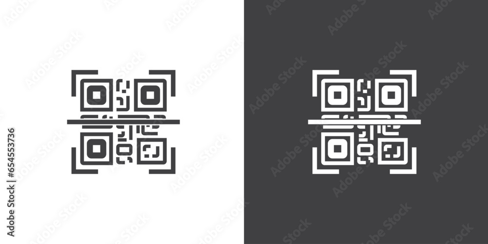Vector illustration QR code scanning, for smartphone isolated on white ...
