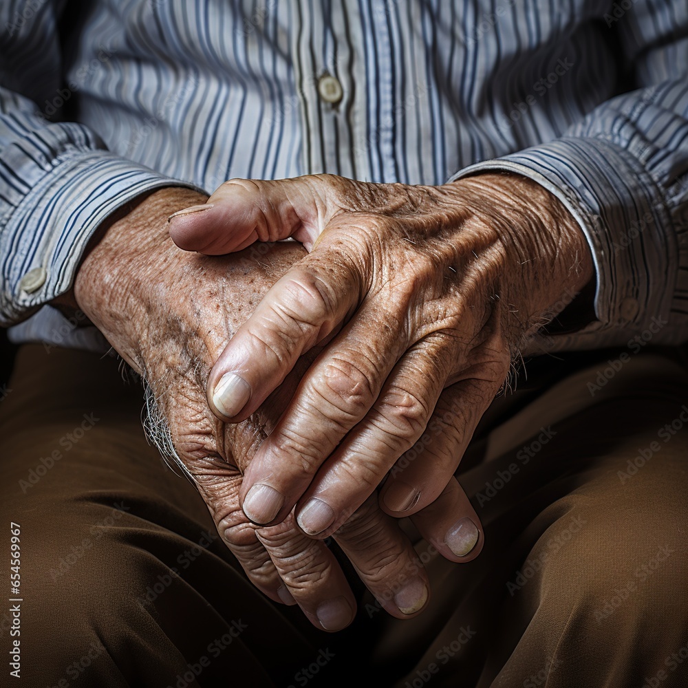 Arthritis elderly adults hands. Artistic photography of aged hands with ...