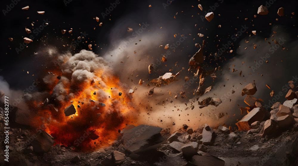 Craft an impactful image of a meteorite making its explosive descent ...