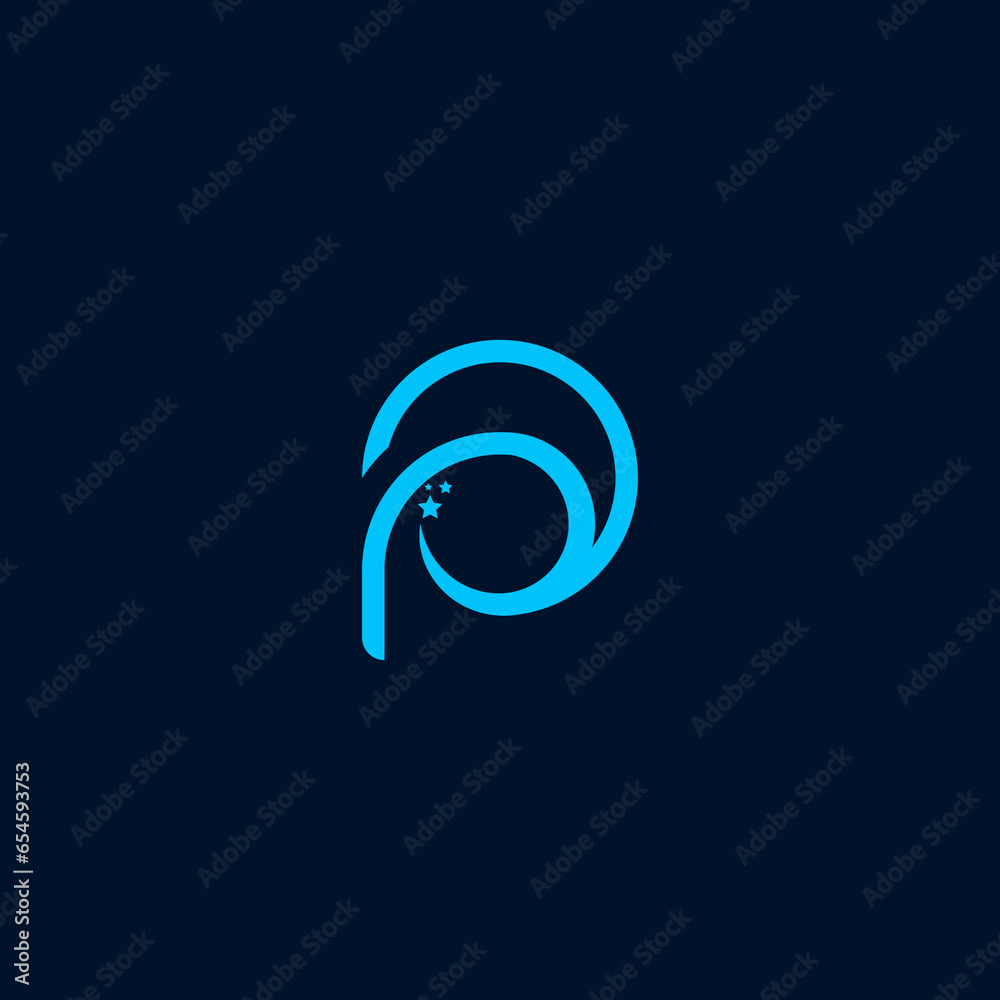 abstract blue logo with letter P abstract Stock Vector | Adobe Stock