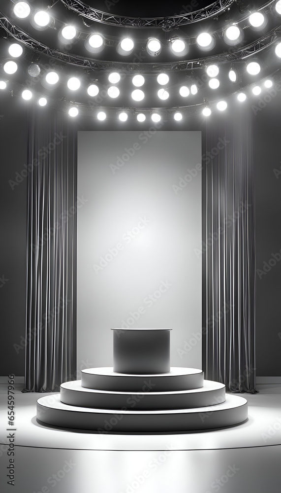 Stage podium with lighting. Stage Podium Scene with for Award Ceremony ...