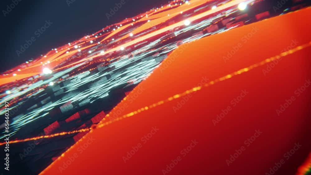 3d Render artwork visuals, fantastic animation Futurisc with lights ...