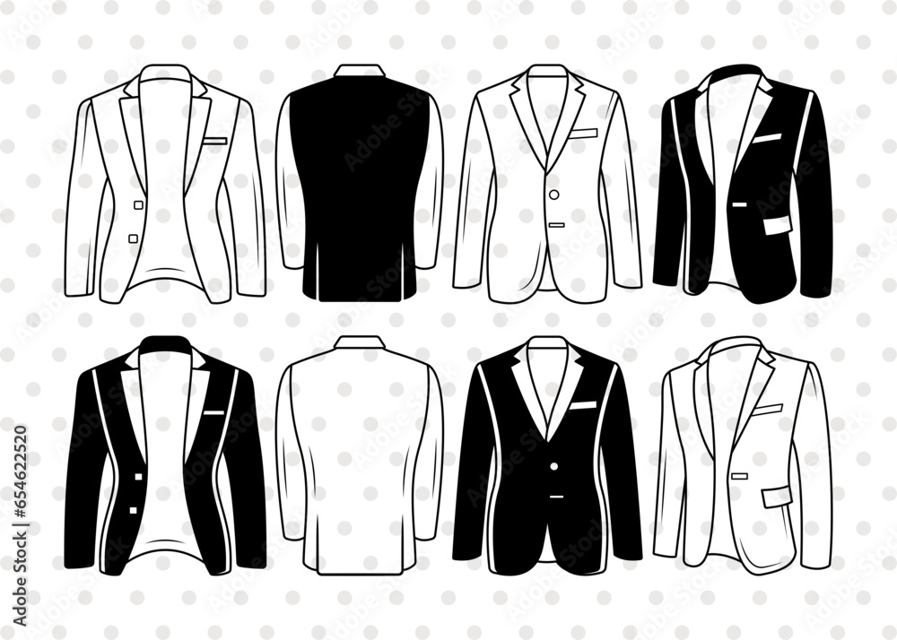 Classic Blazer SVG, Blazer Silhouette, Suit Svg, Business Suit Svg ...