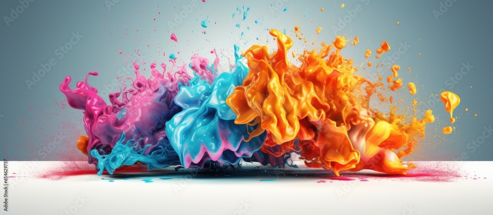 Computer generated artwork representing a colorful display of paint ...