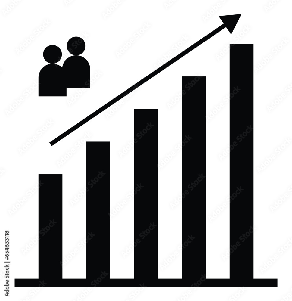 Vecteur Stock human population growth icon, numbers increasing. vector ...