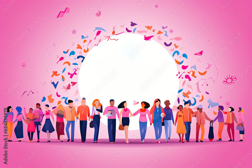 World Cancer Day group of people wearing unity bands and engaging in ...