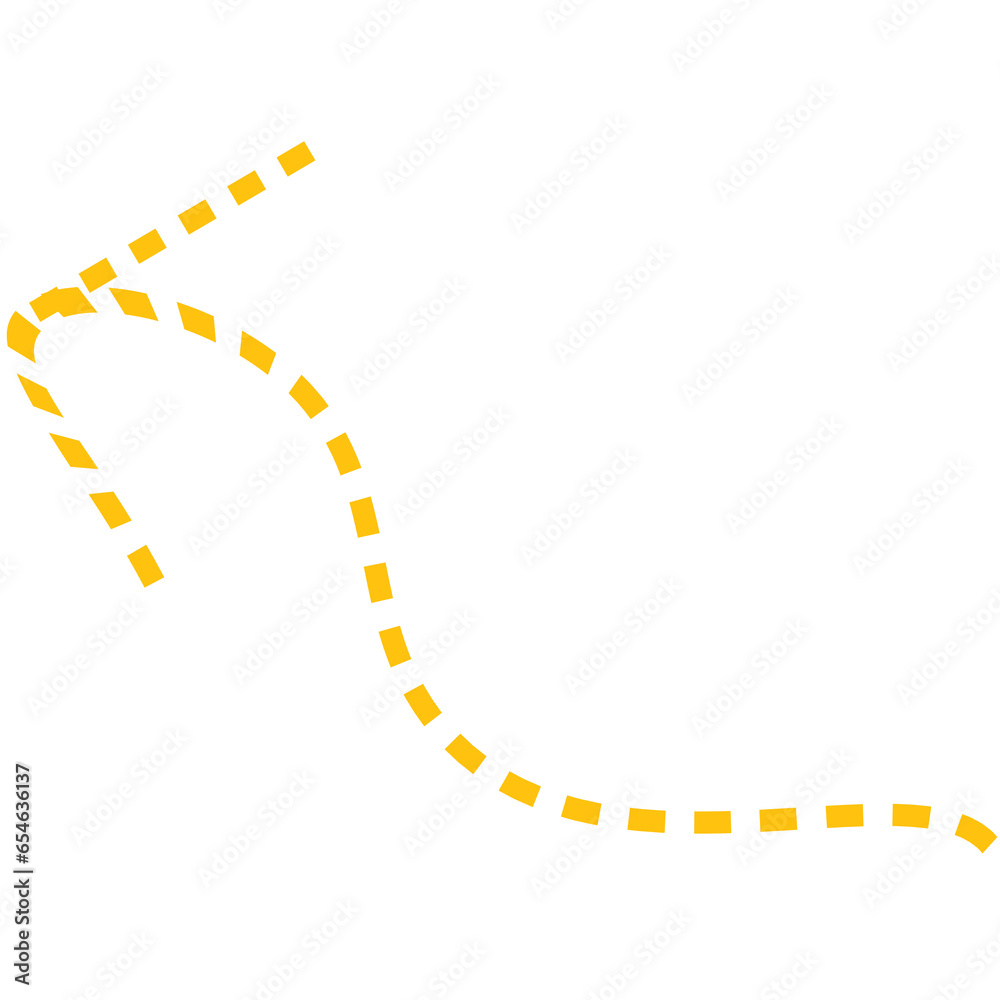 ภาพประกอบสต็อก Digital png illustration of yellow curved arrow on ...