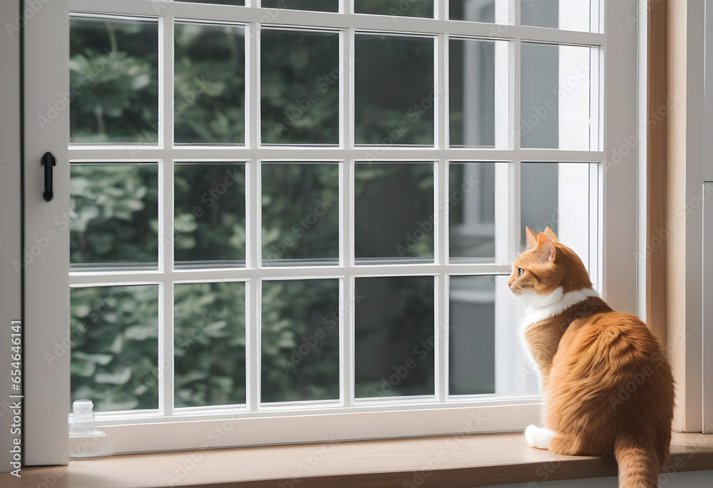 Cat. Window. Curious. Pet. Indoor. Gazing. Feline. Domestic. Cozy. Home ...