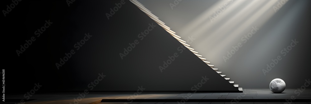 Black and white illustration showing two sides of an abstract design ...