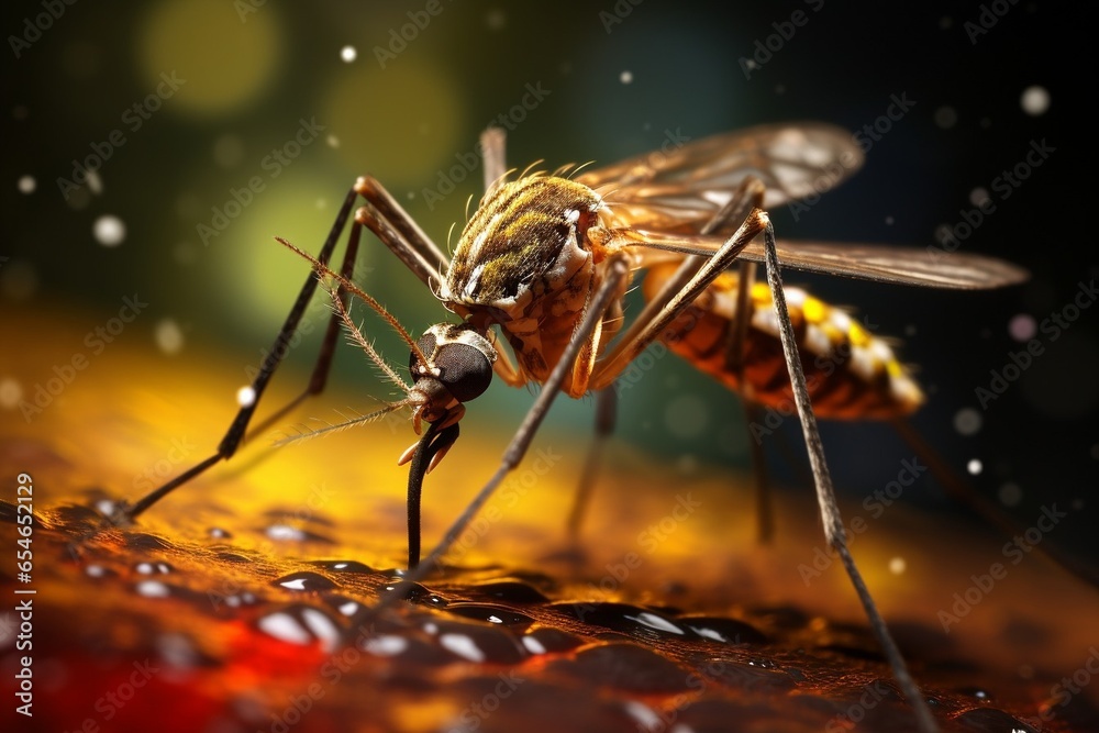 Generative AI : Aedes aegypti or yellow fever mosquito sucking blood on ...