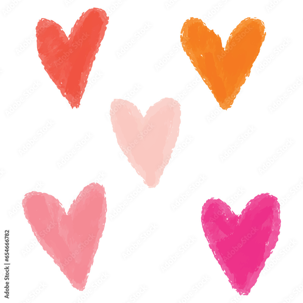 Vector collection of hand drawn hearts. Color palette for your design ...