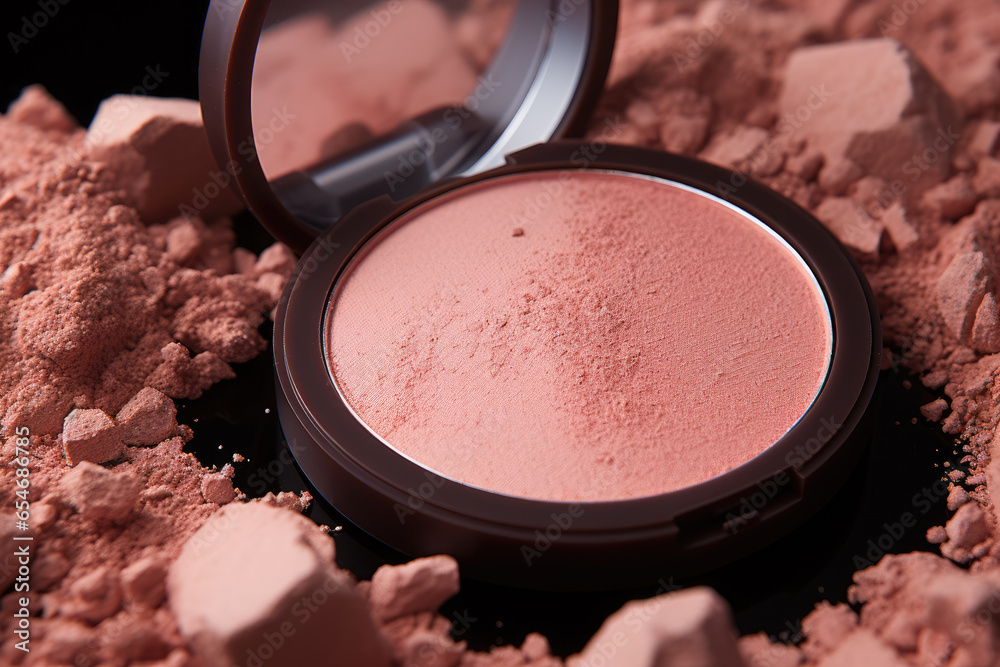 cosmetic product, blush soft natural light, showcasing the product's ...