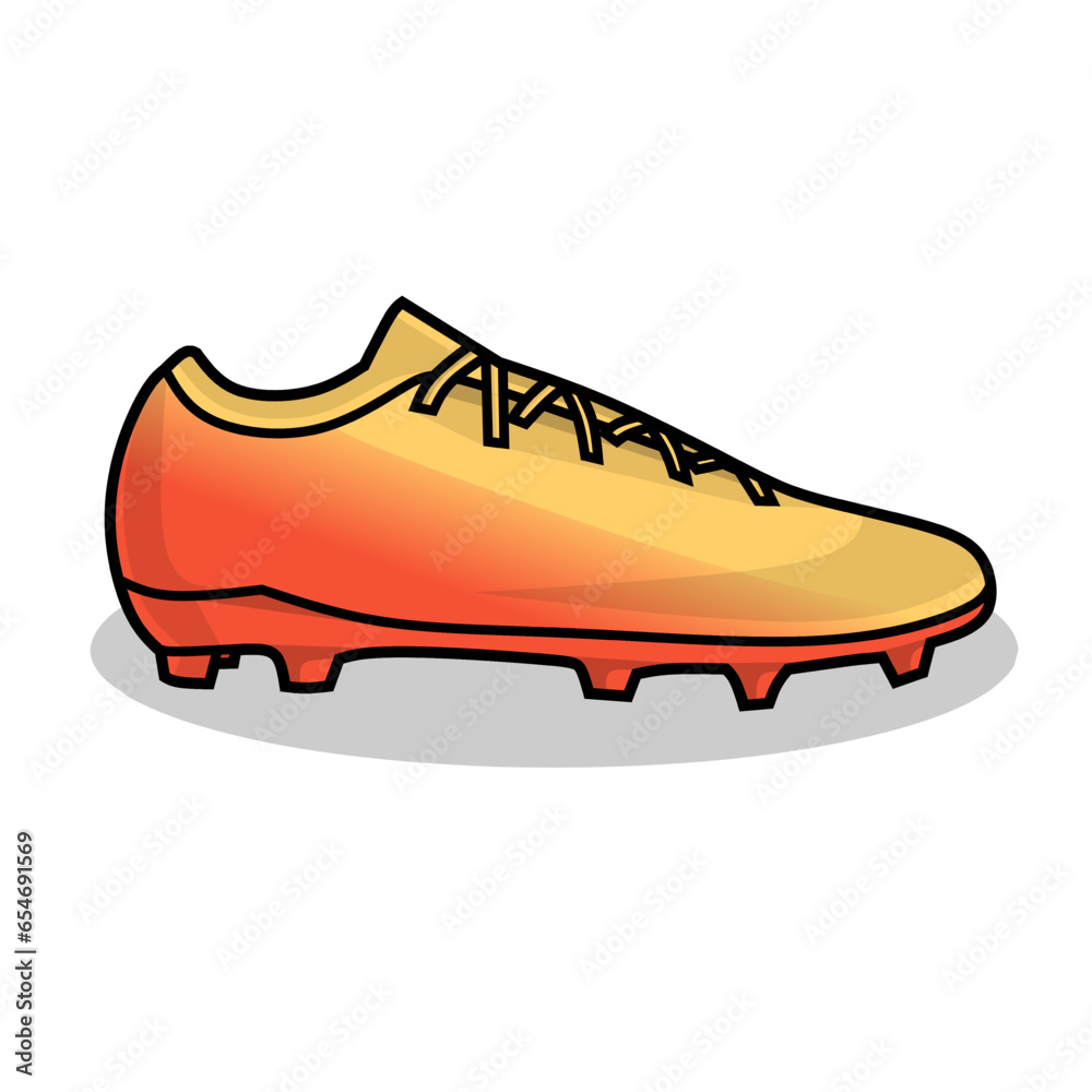 Vector illustration of football shoes lineart isolated on white ...