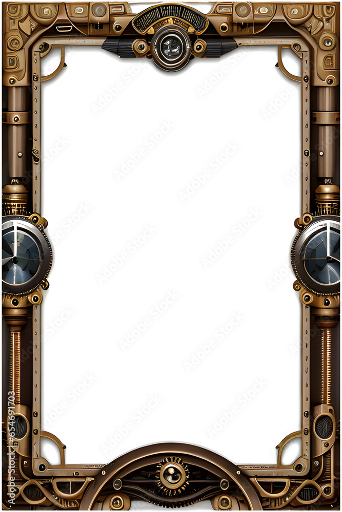 Steampunk Border Frame PNG Image Transparent Background Stock ...