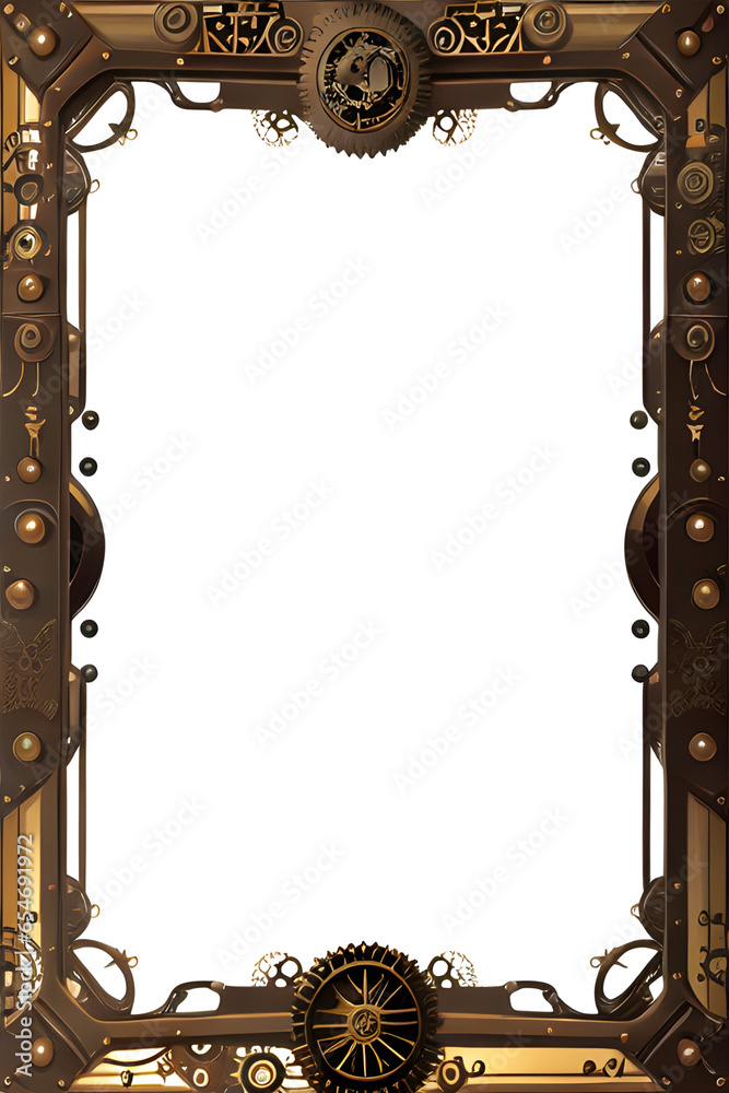 Steampunk Border Frame PNG Image Transparent Background Stock ...
