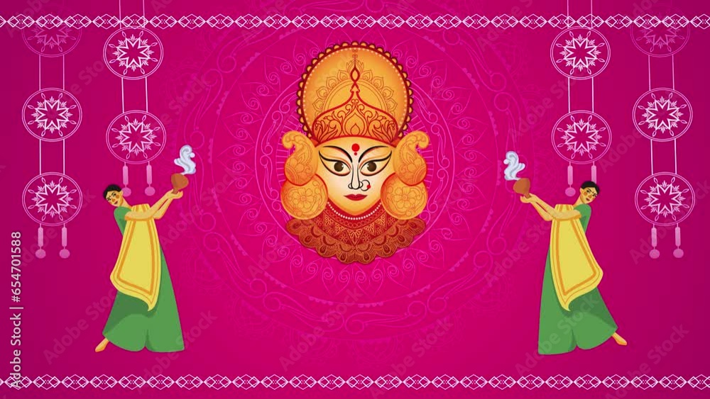 Happy Durga puja wishes Bengali text greetings card Invitation ...
